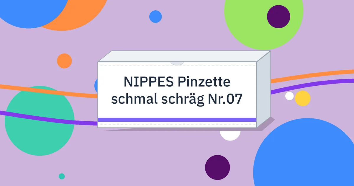 Symbolbild: Packung mit der Aufschrift NIPPES Pinzette schmal schräg Nr.07 (PZN 01658090) – Verfügbarkeit und Bezug in Apotheken in Frankfurt am Main