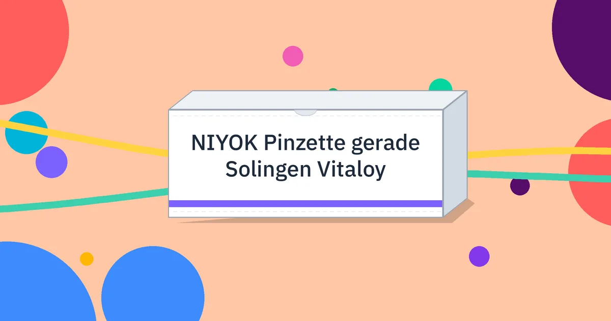 Symbolbild: Packung mit der Aufschrift NIYOK Pinzette gerade Solingen Vitaloy (PZN 19548137) – Verfügbarkeit und Bezug in Apotheken in Frankfurt am Main
