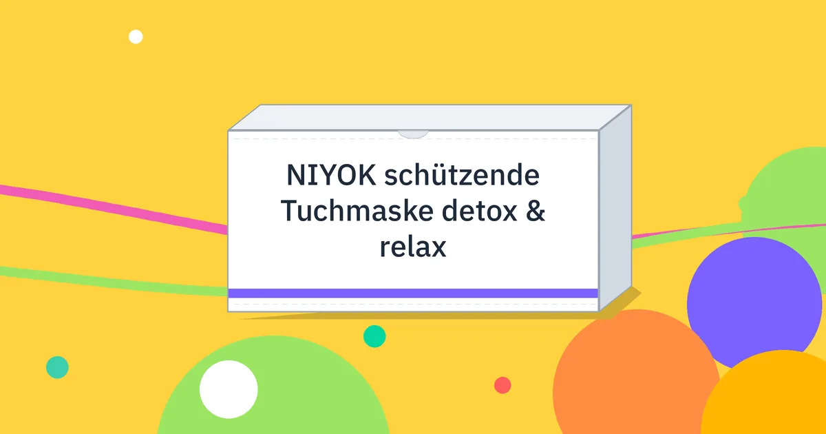 Symbolbild: Packung mit der Aufschrift NIYOK schützende Tuchmaske detox & relax (PZN 20587740) – Verfügbarkeit und Bezug in Apotheken in Frankfurt am Main