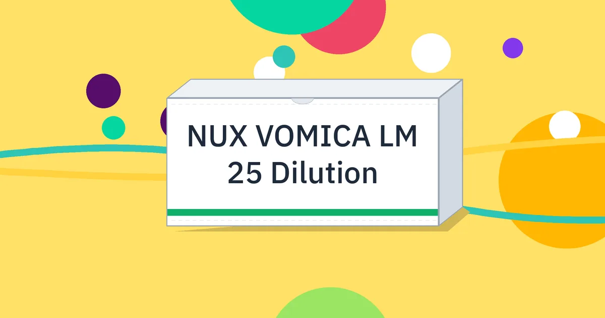 Symbolbild: Packung mit der Aufschrift NUX VOMICA LM 25 Dilution (PZN 12970525) – Verfügbarkeit und Bezug in Apotheken in Frankfurt am Main