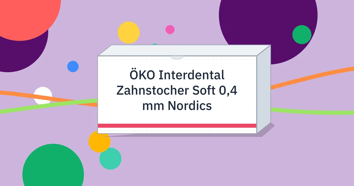 Symbolbild: Packung mit der Aufschrift ÖKO Interdental Zahnstocher Soft 0,4 mm Nordics (PZN 18858841) – Verfügbarkeit und Bezug in Apotheken in Frankfurt am Main