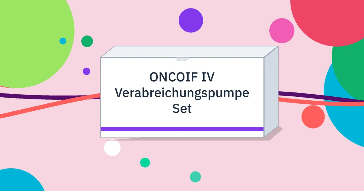 Symbolbild: Packung mit der Aufschrift ONCOIF IV Verabreichungspumpe Set (PZN 19466586) – Verfügbarkeit und Bezug in Apotheken in Frankfurt am Main