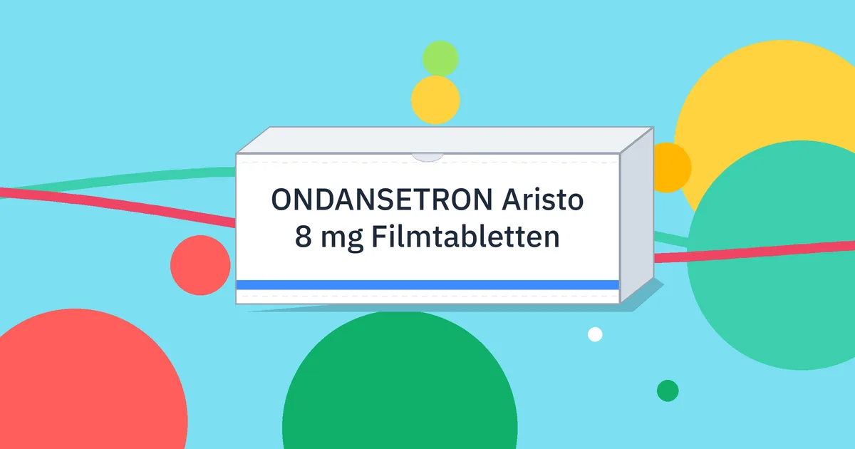 Symbolbild: Packung mit der Aufschrift ONDANSETRON Aristo 8 mg Filmtabletten (PZN 09714540) – Verfügbarkeit und Bezug in Apotheken in Frankfurt am Main