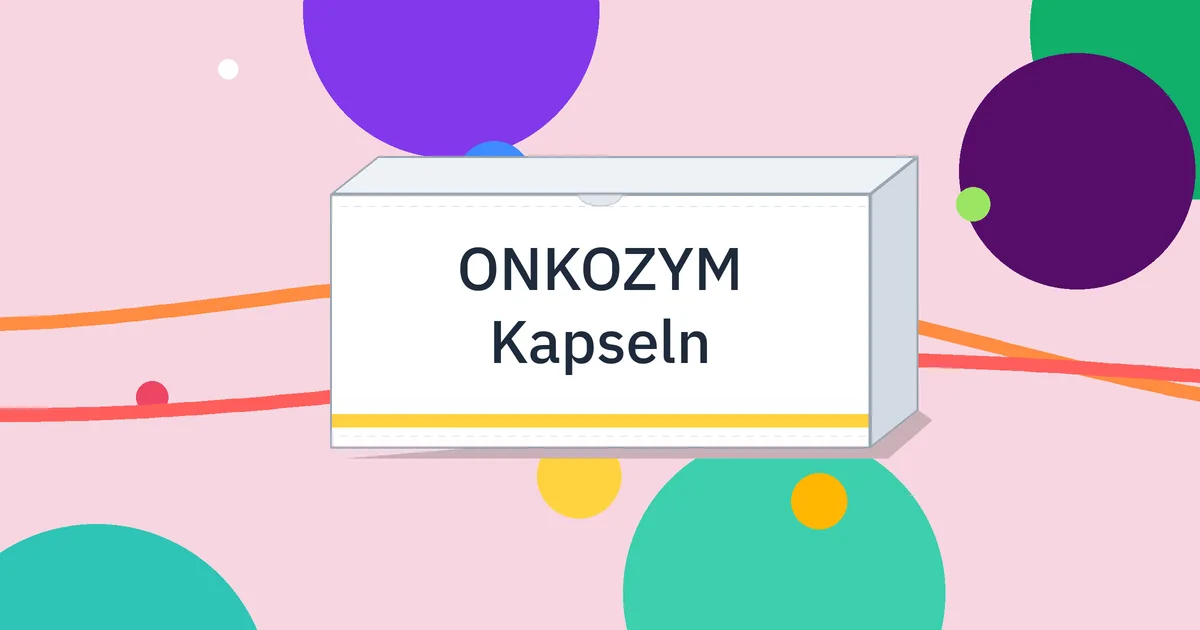 Symbolbild: Packung mit der Aufschrift ONKOZYM Kapseln (PZN 13879927) – Verfügbarkeit und Bezug in Apotheken in Frankfurt am Main