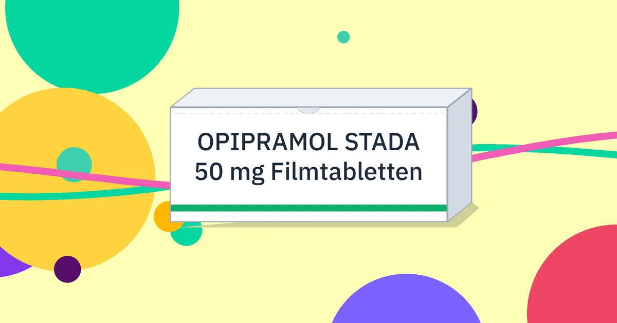 Symbolbild: Packung mit der Aufschrift OPIPRAMOL STADA 50 mg Filmtabletten (PZN 04775933) – Verfügbarkeit und Bezug in Apotheken in Frankfurt am Main