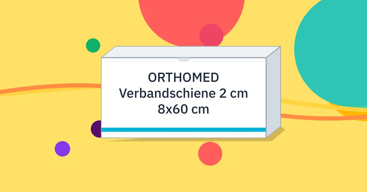 Symbolbild: Packung mit der Aufschrift ORTHOMED Verbandschiene 2 cm 8x60 cm (PZN 07410043) – Verfügbarkeit und Bezug in Apotheken in Frankfurt am Main