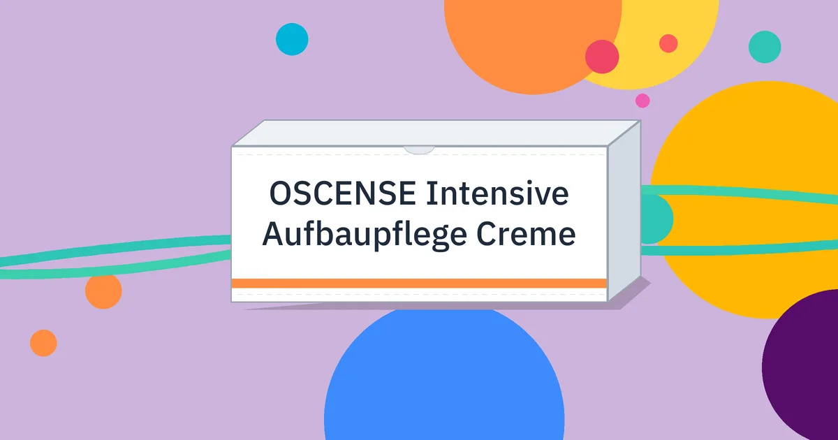 Symbolbild: Packung mit der Aufschrift OSCENSE Intensive Aufbaupflege Creme (PZN 19772366) – Verfügbarkeit und Bezug in Apotheken in Frankfurt am Main