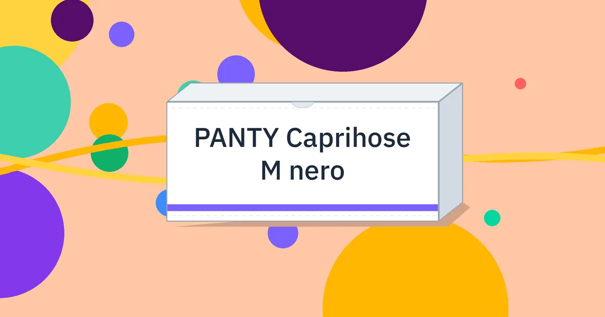 Symbolbild: Packung mit der Aufschrift PANTY Caprihose M nero (PZN 16191456) – Verfügbarkeit und Bezug in Apotheken in Frankfurt am Main