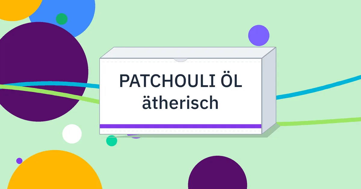 Symbolbild: Packung mit der Aufschrift PATCHOULI ÖL ätherisch (PZN 18005191) – Verfügbarkeit und Bezug in Apotheken in Frankfurt am Main