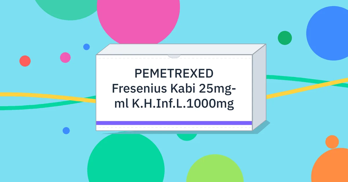 Symbolbild: Packung mit der Aufschrift PEMETREXED Fresenius Kabi 25mg-ml K.H.Inf.L.1000mg (PZN 16852395) – Verfügbarkeit und Bezug in Apotheken in Frankfurt am Main