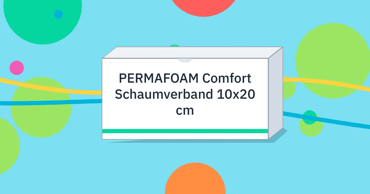 Symbolbild: Packung mit der Aufschrift PERMAFOAM Comfort Schaumverband 10x20 cm (PZN 05529604) – Verfügbarkeit und Bezug in Apotheken in Frankfurt am Main
