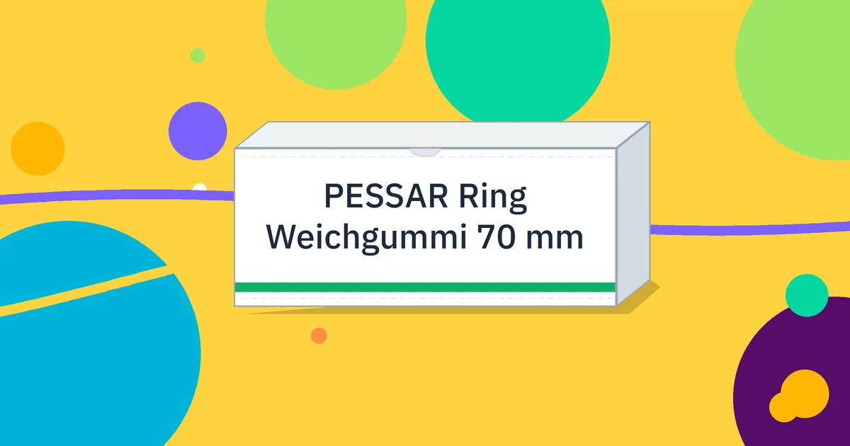 Symbolbild: Packung mit der Aufschrift PESSAR Ring Weichgummi 70 mm (PZN 01733816) – Verfügbarkeit und Bezug in Apotheken in Frankfurt am Main