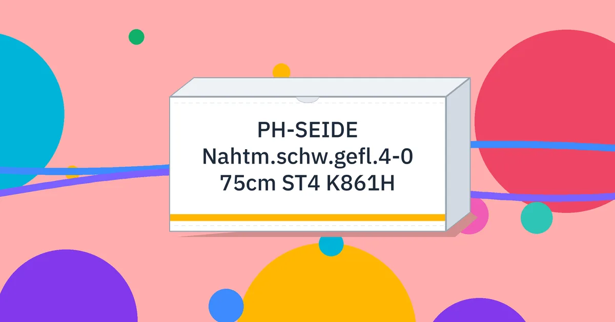 Symbolbild: Packung mit der Aufschrift PH-SEIDE Nahtm.schw.gefl.4-0 75cm ST4 K861H (PZN 16039145) – Verfügbarkeit und Bezug in Apotheken in Frankfurt am Main