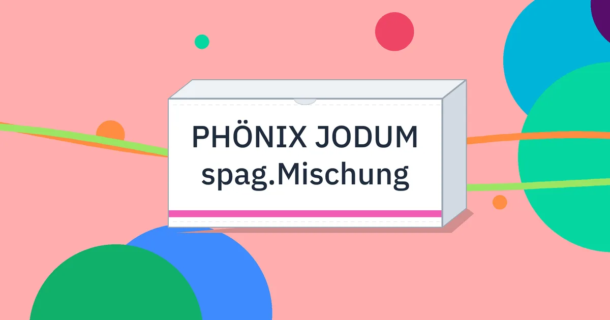 Symbolbild: Packung mit der Aufschrift PHÖNIX JODUM spag.Mischung (PZN 04223464) – Verfügbarkeit und Bezug in Apotheken in Frankfurt am Main