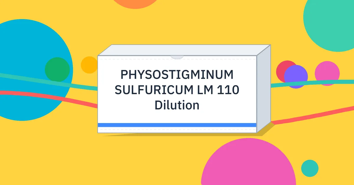 Symbolbild: Packung mit der Aufschrift PHYSOSTIGMINUM SULFURICUM LM 110 Dilution (PZN 13640505) – Verfügbarkeit und Bezug in Apotheken in Frankfurt am Main