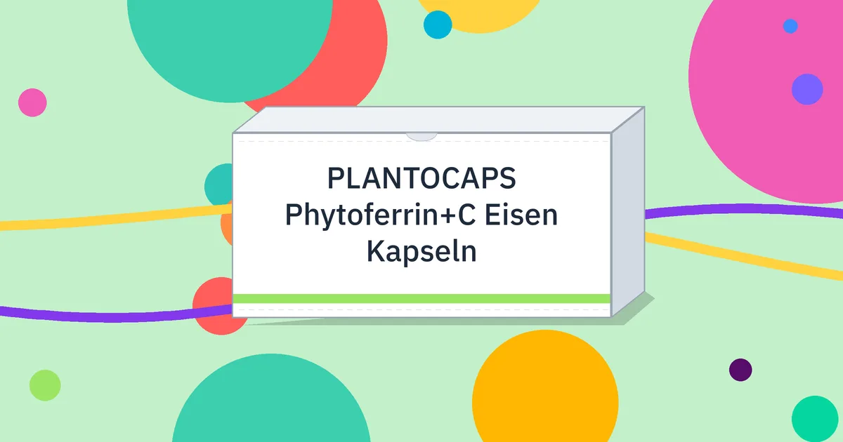 Symbolbild: Packung mit der Aufschrift PLANTOCAPS Phytoferrin+C Eisen Kapseln (PZN 20943755) – Verfügbarkeit und Bezug in Apotheken in Frankfurt am Main