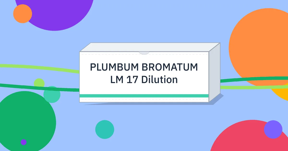 Symbolbild: Packung mit der Aufschrift PLUMBUM BROMATUM LM 17 Dilution (PZN 13039802) – Verfügbarkeit und Bezug in Apotheken in Frankfurt am Main