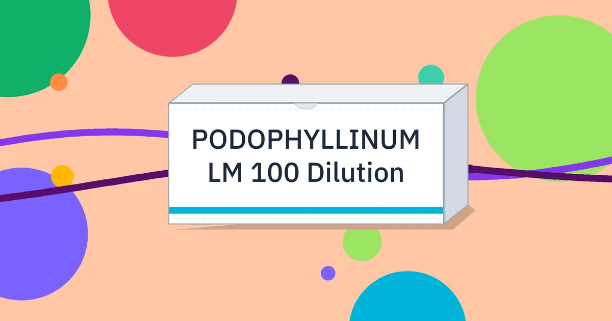 Symbolbild: Packung mit der Aufschrift PODOPHYLLINUM LM 100 Dilution (PZN 13661306) – Verfügbarkeit und Bezug in Apotheken in Frankfurt am Main