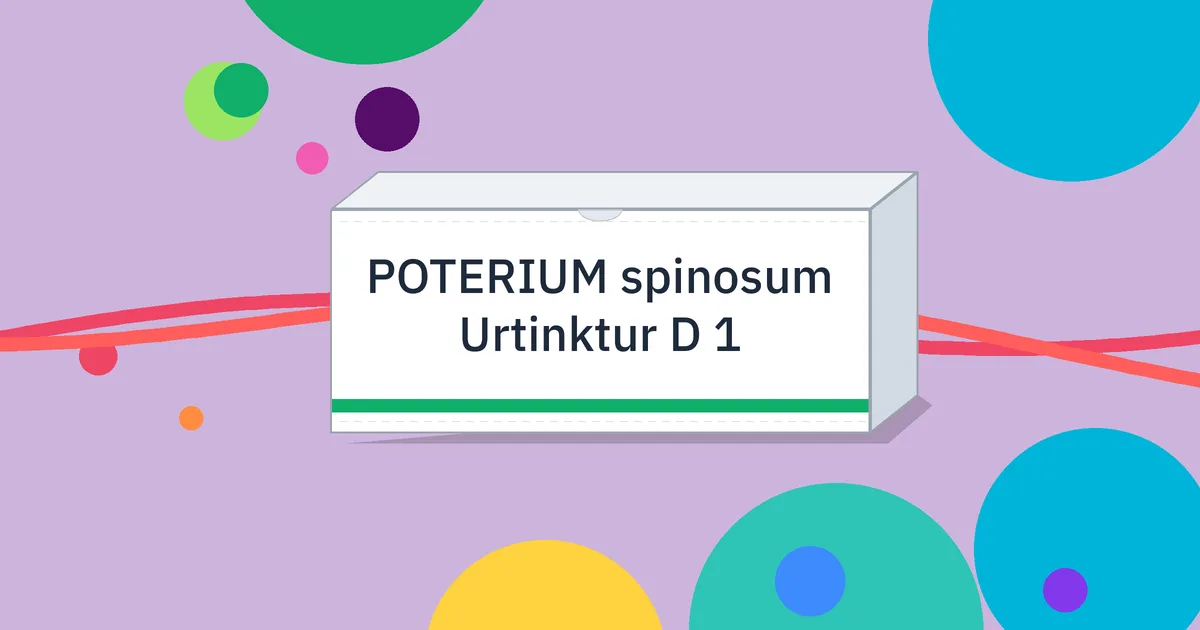 Symbolbild: Packung mit der Aufschrift POTERIUM spinosum Urtinktur D 1 (PZN 00174266) – Verfügbarkeit und Bezug in Apotheken in Frankfurt am Main