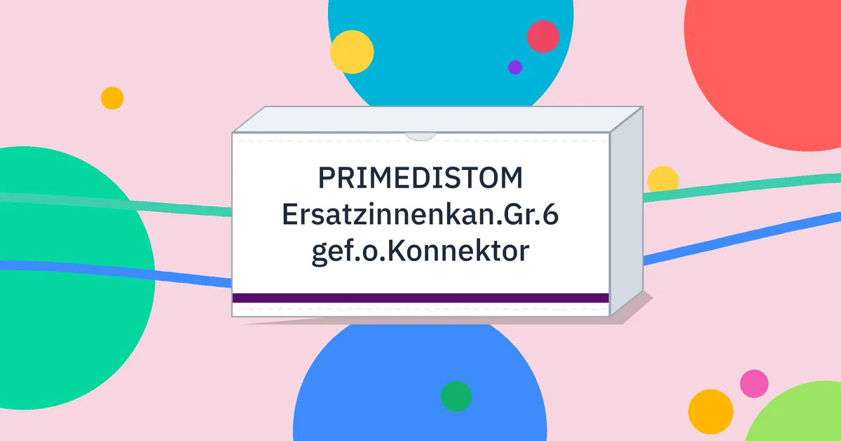 Symbolbild: Packung mit der Aufschrift PRIMEDISTOM Ersatzinnenkan.Gr.6 gef.o.Konnektor (PZN 10257504) – Verfügbarkeit und Bezug in Apotheken in Frankfurt am Main
