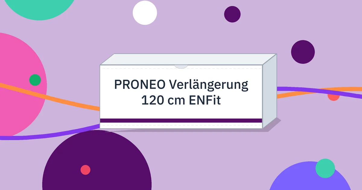 Symbolbild: Packung mit der Aufschrift PRONEO Verlängerung 120 cm ENFit (PZN 11579405) – Verfügbarkeit und Bezug in Apotheken in Frankfurt am Main