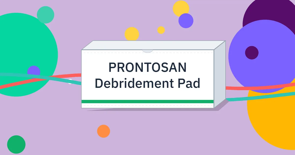 Symbolbild: Packung mit der Aufschrift PRONTOSAN Debridement Pad (PZN 12539879) – Verfügbarkeit und Bezug in Apotheken in Frankfurt am Main