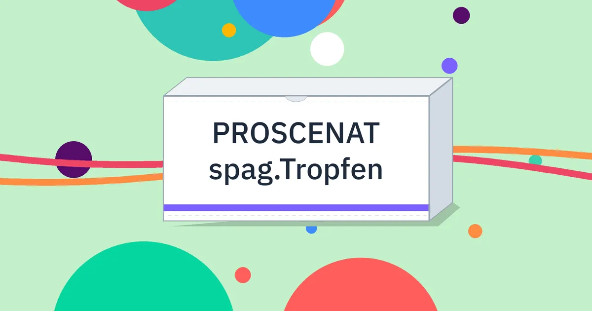 Symbolbild: Packung mit der Aufschrift PROSCENAT spag.Tropfen (PZN 03822122) – Verfügbarkeit und Bezug in Apotheken in Frankfurt am Main