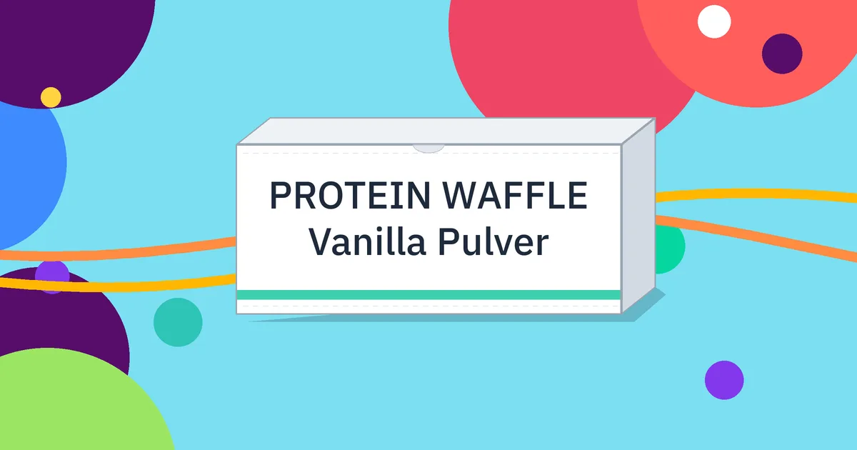 Symbolbild: Packung mit der Aufschrift PROTEIN WAFFLE Vanilla Pulver (PZN 14143140) – Verfügbarkeit und Bezug in Apotheken in Frankfurt am Main