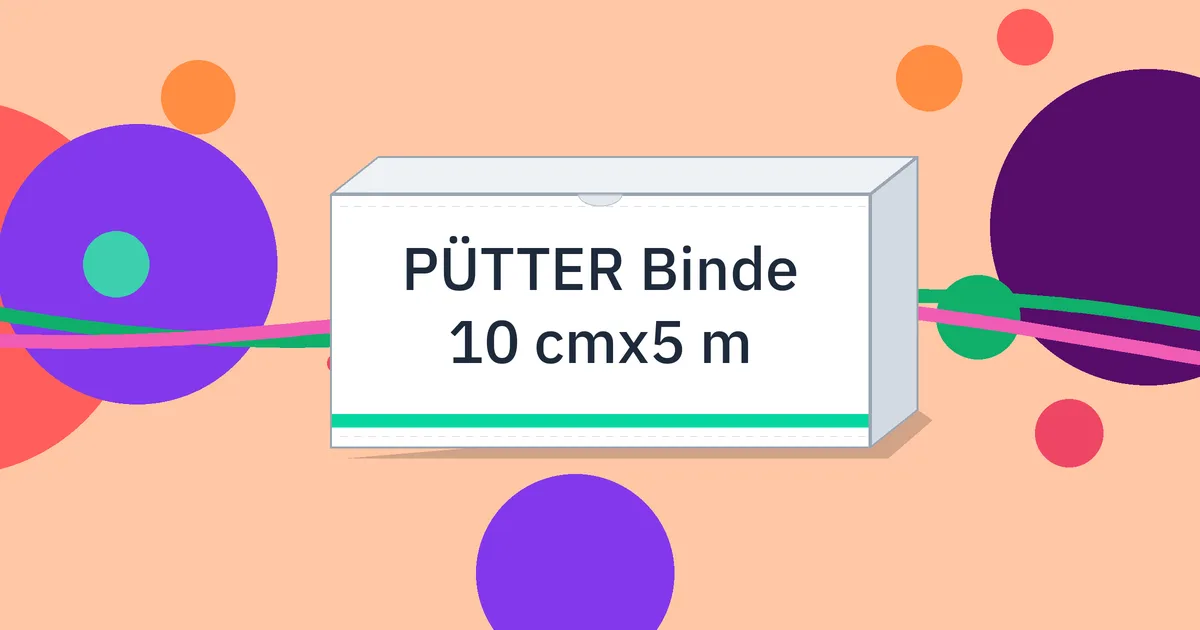 Symbolbild: Packung mit der Aufschrift PÜTTER Binde 10 cmx5 m (PZN 19900114) – Verfügbarkeit und Bezug in Apotheken in Frankfurt am Main