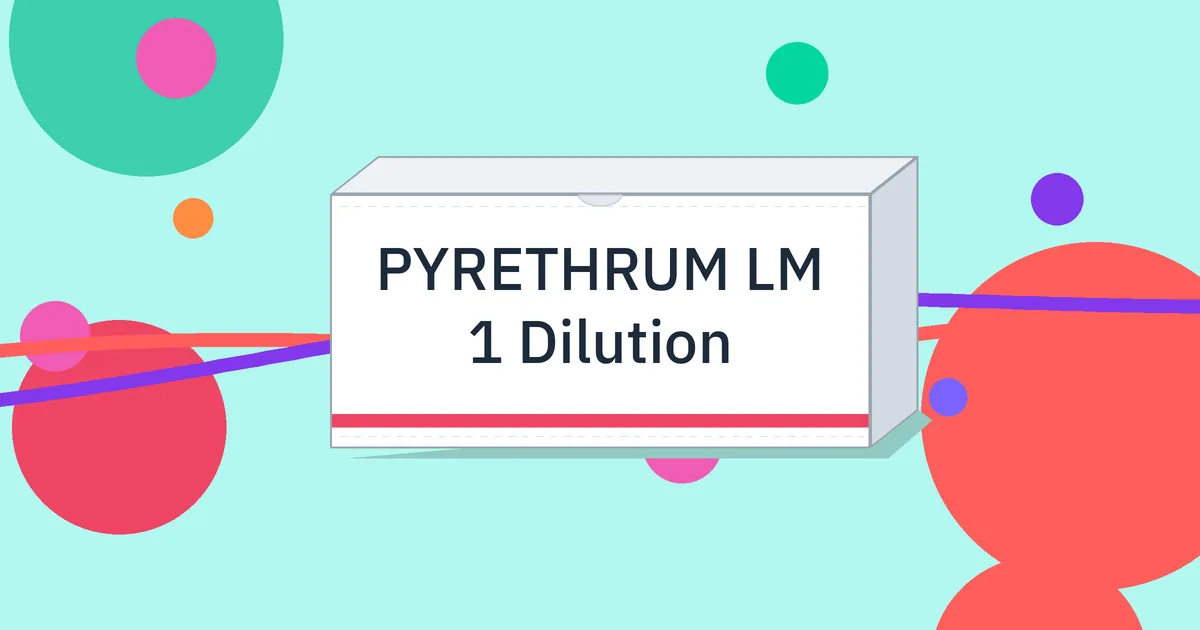 Symbolbild: Packung mit der Aufschrift PYRETHRUM LM 1 Dilution (PZN 13671635) – Verfügbarkeit und Bezug in Apotheken in Frankfurt am Main