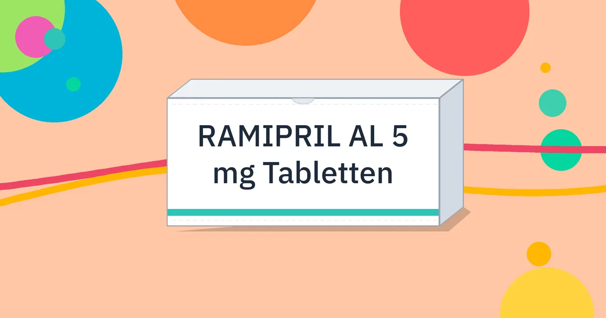 Symbolbild: Packung mit der Aufschrift RAMIPRIL AL 5 mg Tabletten (PZN 00797004) – Verfügbarkeit und Bezug in Apotheken in Frankfurt am Main