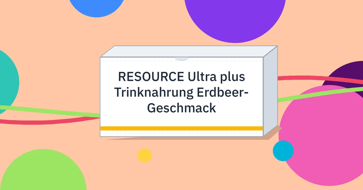 Symbolbild: Packung mit der Aufschrift RESOURCE Ultra plus Trinknahrung Erdbeer-Geschmack (PZN 20401623) – Verfügbarkeit und Bezug in Apotheken in Frankfurt am Main