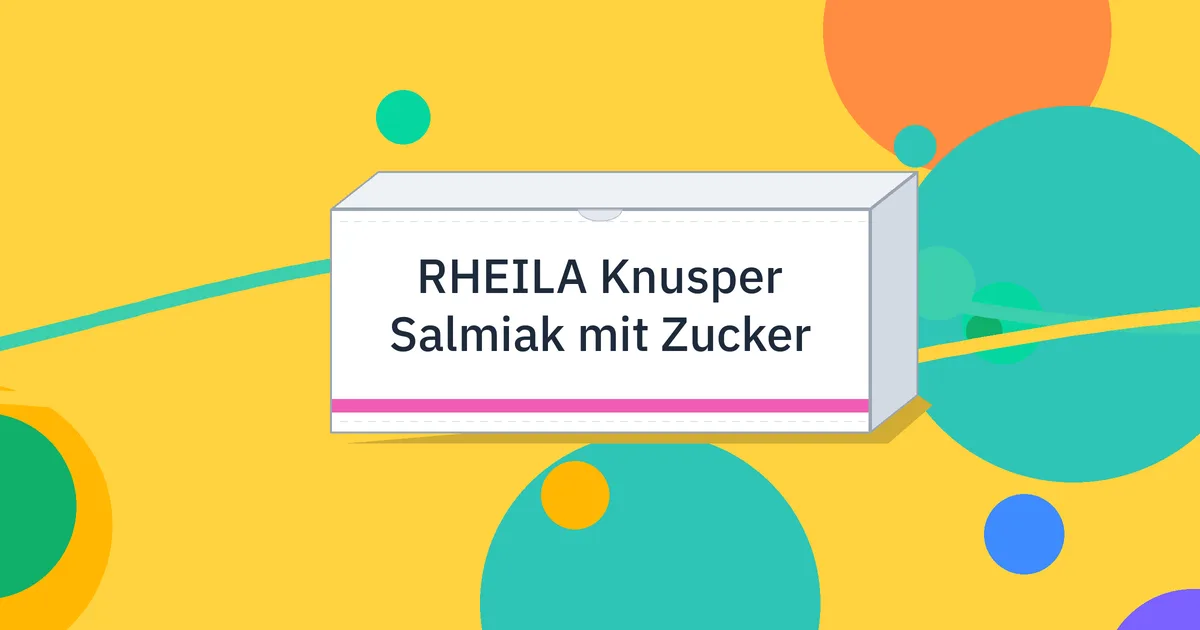 Symbolbild: Packung mit der Aufschrift RHEILA Knusper Salmiak mit Zucker (PZN 02461337) – Verfügbarkeit und Bezug in Apotheken in Frankfurt am Main