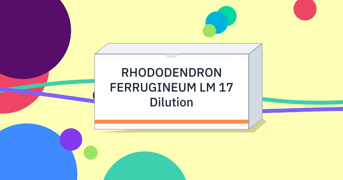 Symbolbild: Packung mit der Aufschrift RHODODENDRON FERRUGINEUM LM 17 Dilution (PZN 13051387) – Verfügbarkeit und Bezug in Apotheken in Frankfurt am Main