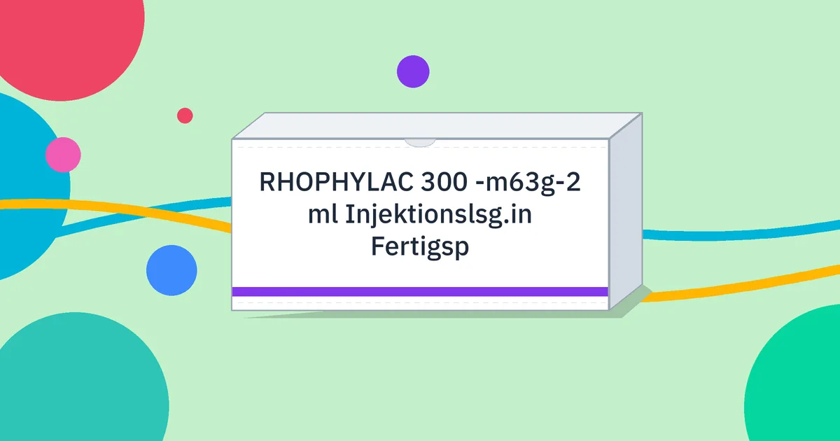 Symbolbild: Packung mit der Aufschrift RHOPHYLAC 300 -m63g-2 ml Injektionslsg.in Fertigsp (PZN 14324114) – Verfügbarkeit und Bezug in Apotheken in Frankfurt am Main
