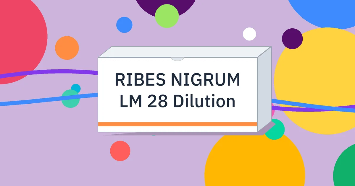Symbolbild: Packung mit der Aufschrift RIBES NIGRUM LM 28 Dilution (PZN 13679186) – Verfügbarkeit und Bezug in Apotheken in Frankfurt am Main