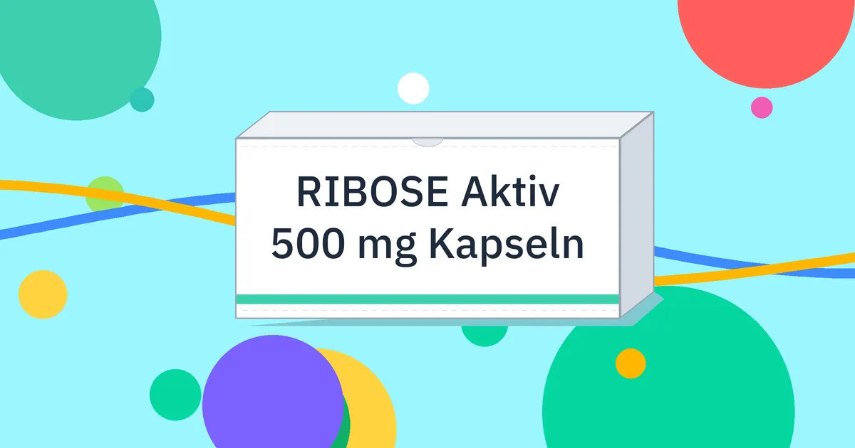 Symbolbild: Packung mit der Aufschrift RIBOSE Aktiv 500 mg Kapseln (PZN 09617877) – Verfügbarkeit und Bezug in Apotheken in Frankfurt am Main