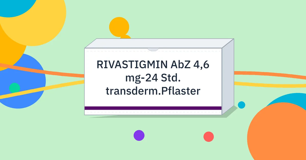 Symbolbild: Packung mit der Aufschrift RIVASTIGMIN AbZ 4,6 mg-24 Std. transderm.Pflaster (PZN 04708724) – Verfügbarkeit und Bezug in Apotheken in Frankfurt am Main