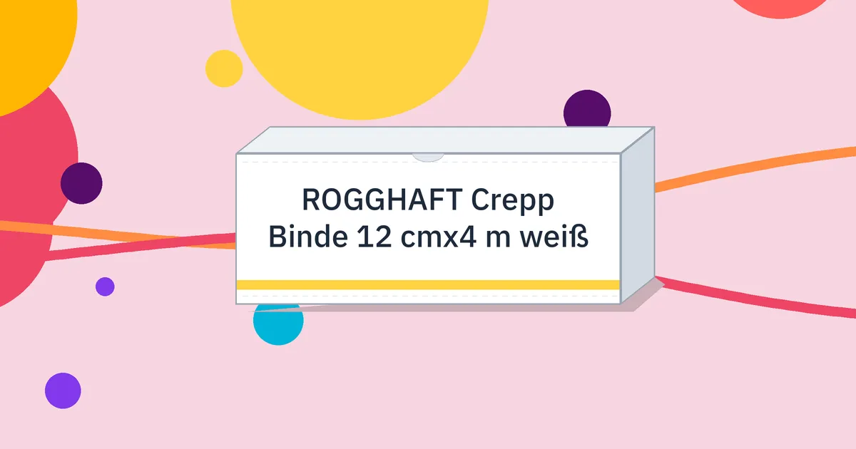 Symbolbild: Packung mit der Aufschrift ROGGHAFT Crepp Binde 12 cmx4 m weiß (PZN 00327592) – Verfügbarkeit und Bezug in Apotheken in Frankfurt am Main