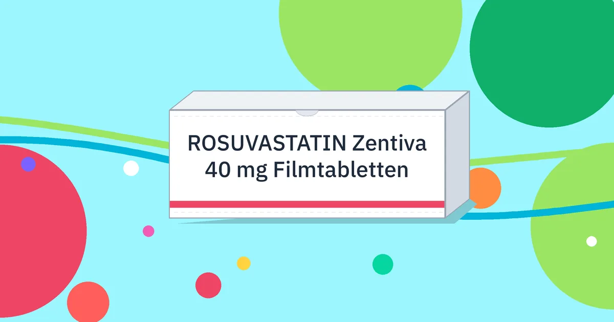 Symbolbild: Packung mit der Aufschrift ROSUVASTATIN Zentiva 40 mg Filmtabletten (PZN 18755650) – Verfügbarkeit und Bezug in Apotheken in Frankfurt am Main