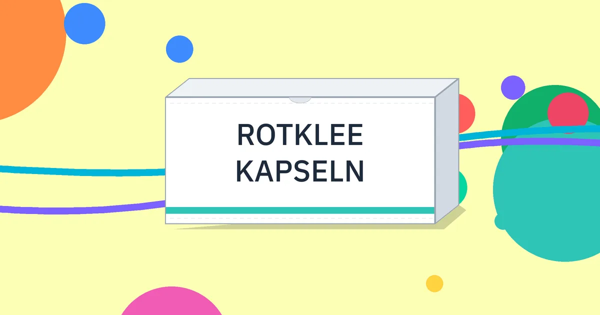 Symbolbild: Packung mit der Aufschrift ROTKLEE KAPSELN (PZN 00120419) – Verfügbarkeit und Bezug in Apotheken in Frankfurt am Main
