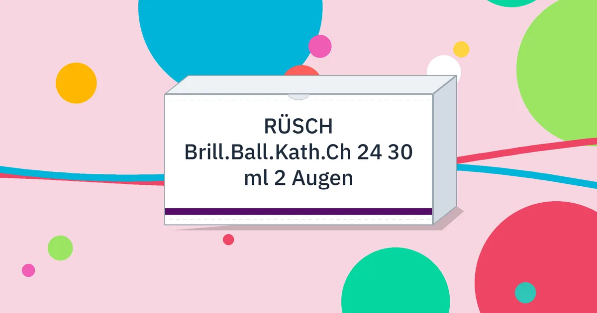 Symbolbild: Packung mit der Aufschrift RÜSCH Brill.Ball.Kath.Ch 24 30 ml 2 Augen (PZN 03091948) – Verfügbarkeit und Bezug in Apotheken in Frankfurt am Main