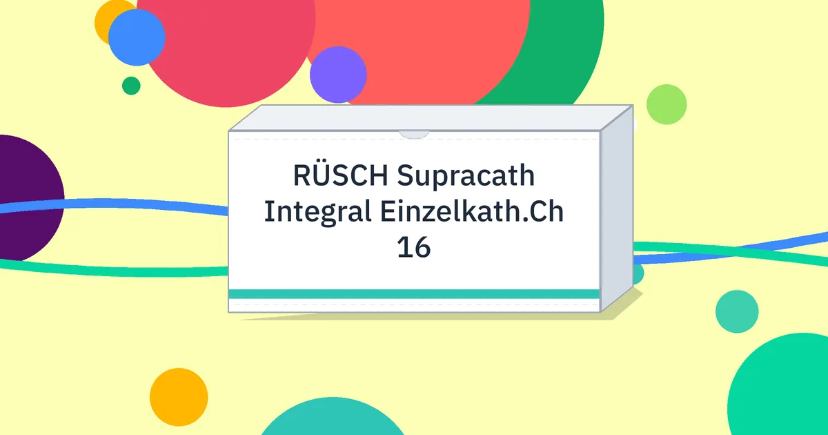Symbolbild: Packung mit der Aufschrift RÜSCH Supracath Integral Einzelkath.Ch 16 (PZN 07724876) – Verfügbarkeit und Bezug in Apotheken in Frankfurt am Main