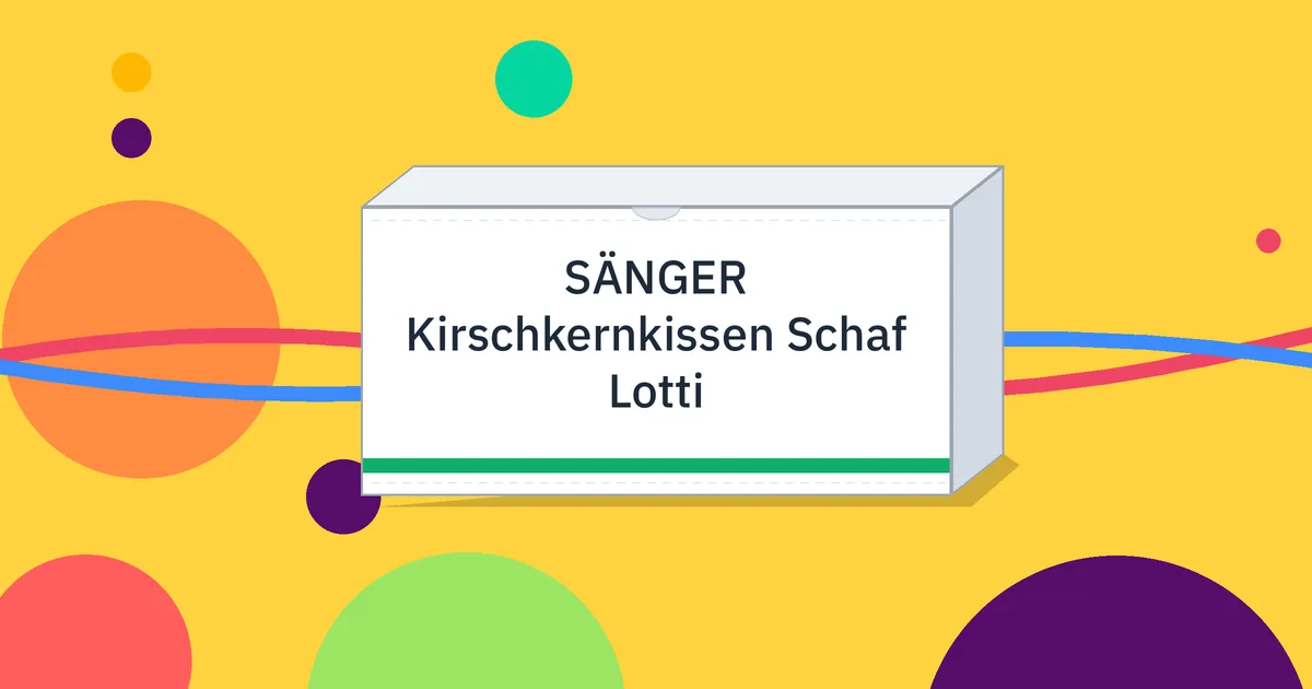 Symbolbild: Packung mit der Aufschrift SÄNGER Kirschkernkissen Schaf Lotti (PZN 13568038) – Verfügbarkeit und Bezug in Apotheken in Frankfurt am Main