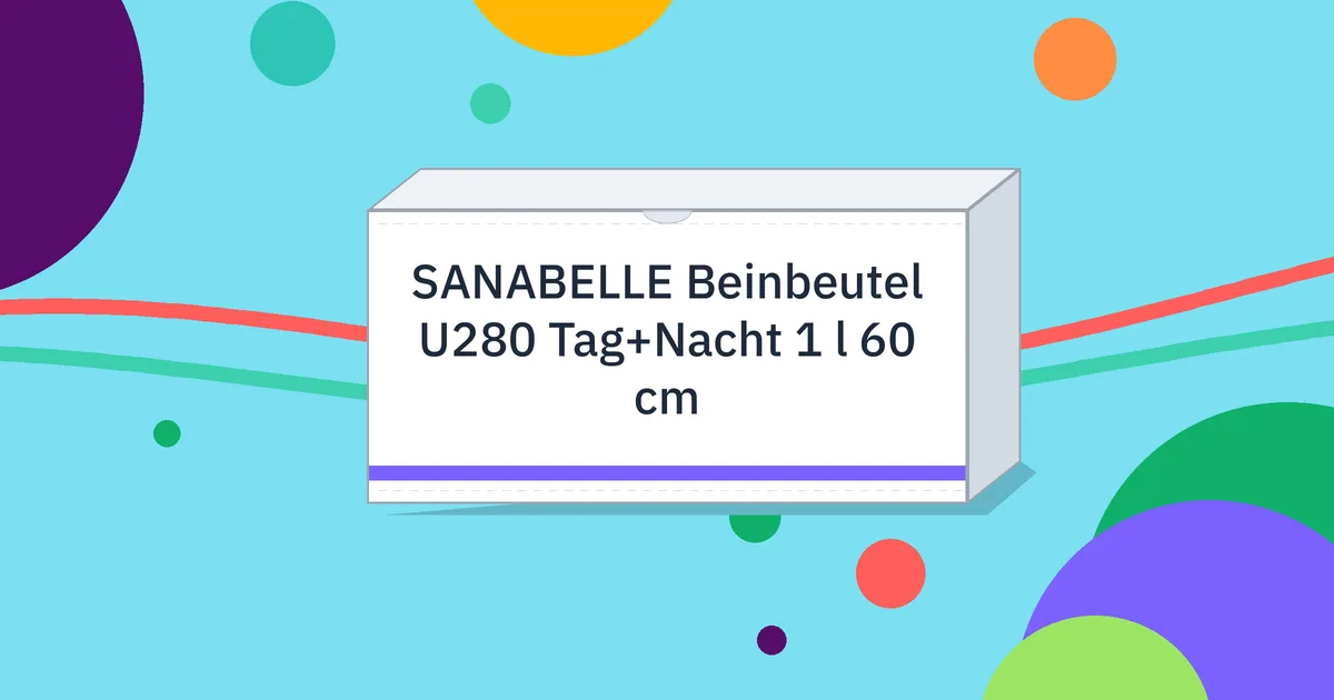 Symbolbild: Packung mit der Aufschrift SANABELLE Beinbeutel U280 Tag+Nacht 1 l 60 cm (PZN 13920127) – Verfügbarkeit und Bezug in Apotheken in Frankfurt am Main
