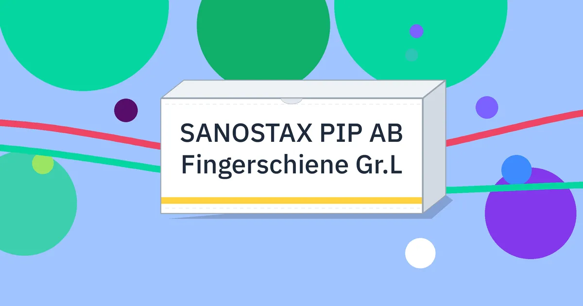 Symbolbild: Packung mit der Aufschrift SANOSTAX PIP AB Fingerschiene Gr.L (PZN 10196961) – Verfügbarkeit und Bezug in Apotheken in Frankfurt am Main