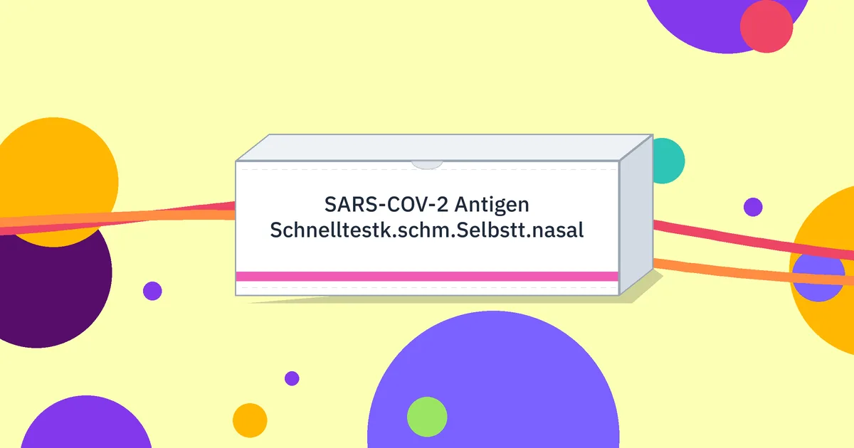 Symbolbild: Packung mit der Aufschrift SARS-COV-2 Antigen Schnelltestk.schm.Selbstt.nasal (PZN 18232082) – Verfügbarkeit und Bezug in Apotheken in Frankfurt am Main