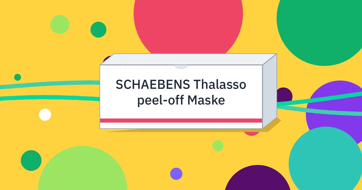Symbolbild: Packung mit der Aufschrift SCHAEBENS Thalasso peel-off Maske (PZN 15995402) – Verfügbarkeit und Bezug in Apotheken in Frankfurt am Main