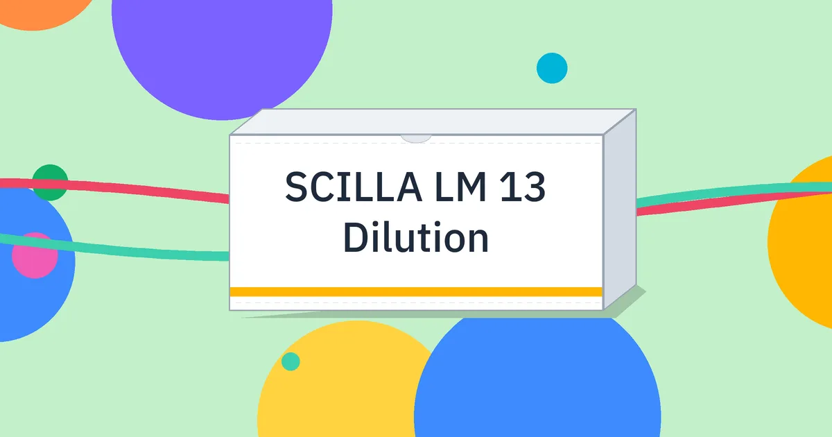 Symbolbild: Packung mit der Aufschrift SCILLA LM 13 Dilution (PZN 13183982) – Verfügbarkeit und Bezug in Apotheken in Frankfurt am Main