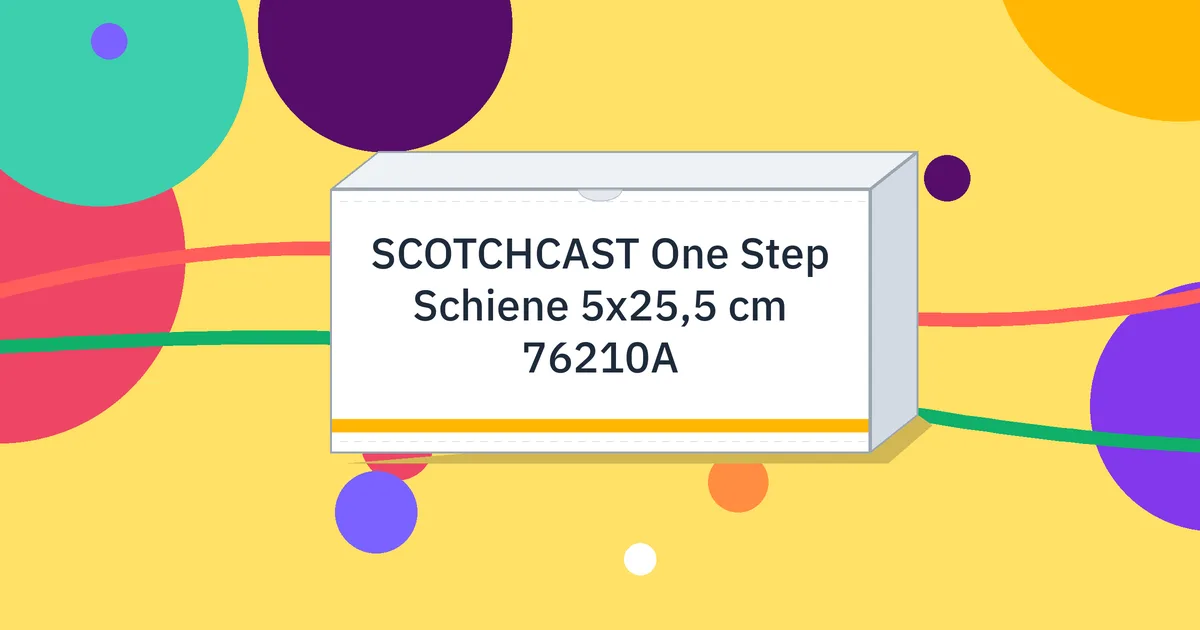 Symbolbild: Packung mit der Aufschrift SCOTCHCAST One Step Schiene 5x25,5 cm 76210A (PZN 02697809) – Verfügbarkeit und Bezug in Apotheken in Frankfurt am Main